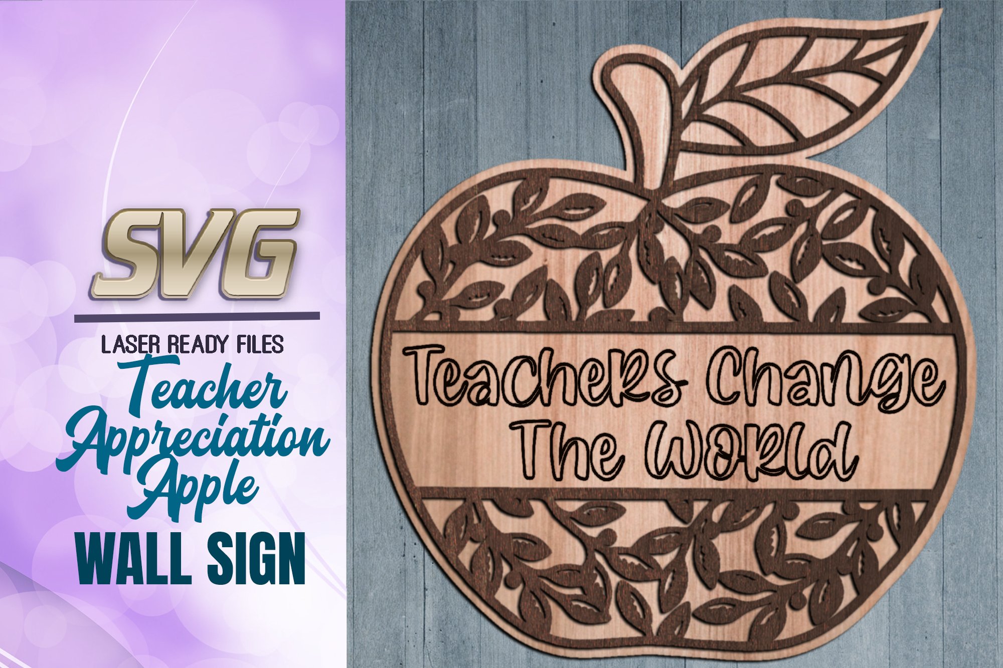 Teachers Apple Sign Svg Glowforge Cut Files (1116591) | Cut Files ...