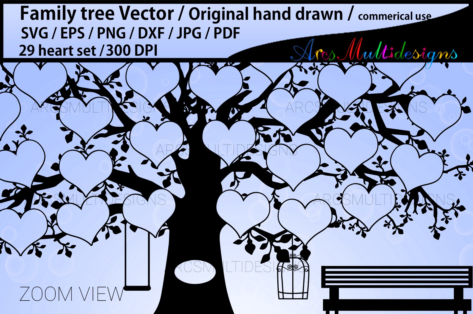 Family tree 29 heart template (1102653) | Illustrations | Design Bundles