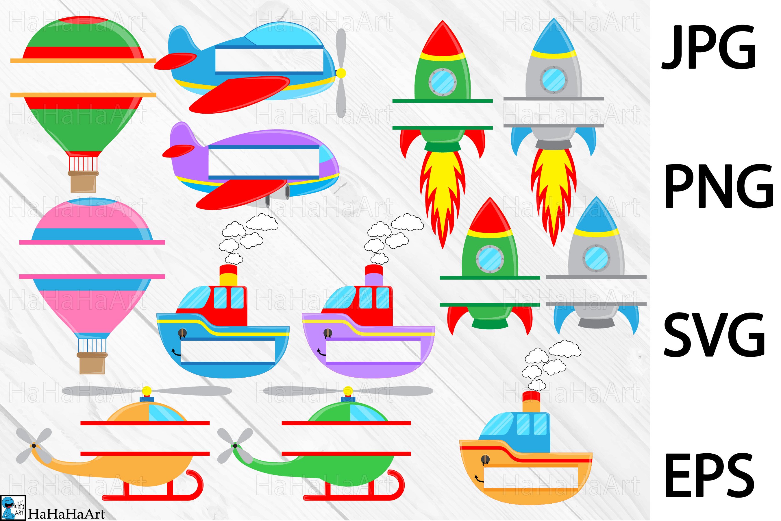 Split Fun Transportation - Clip art / Cutting Files 409c (653099 ...