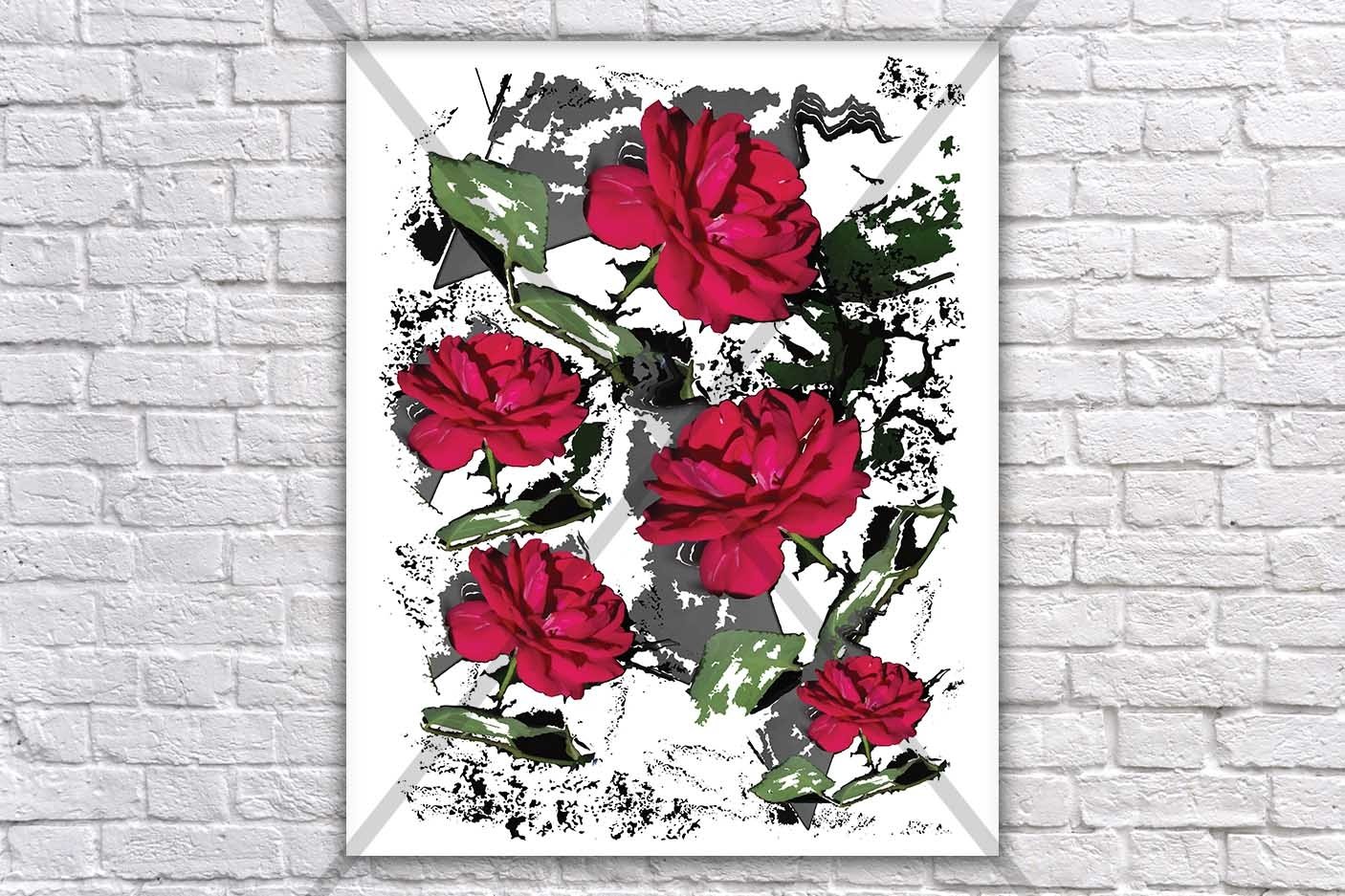 Rose Print, Floral Print, Roses Print, Rose art, Flower Post (98549 ...