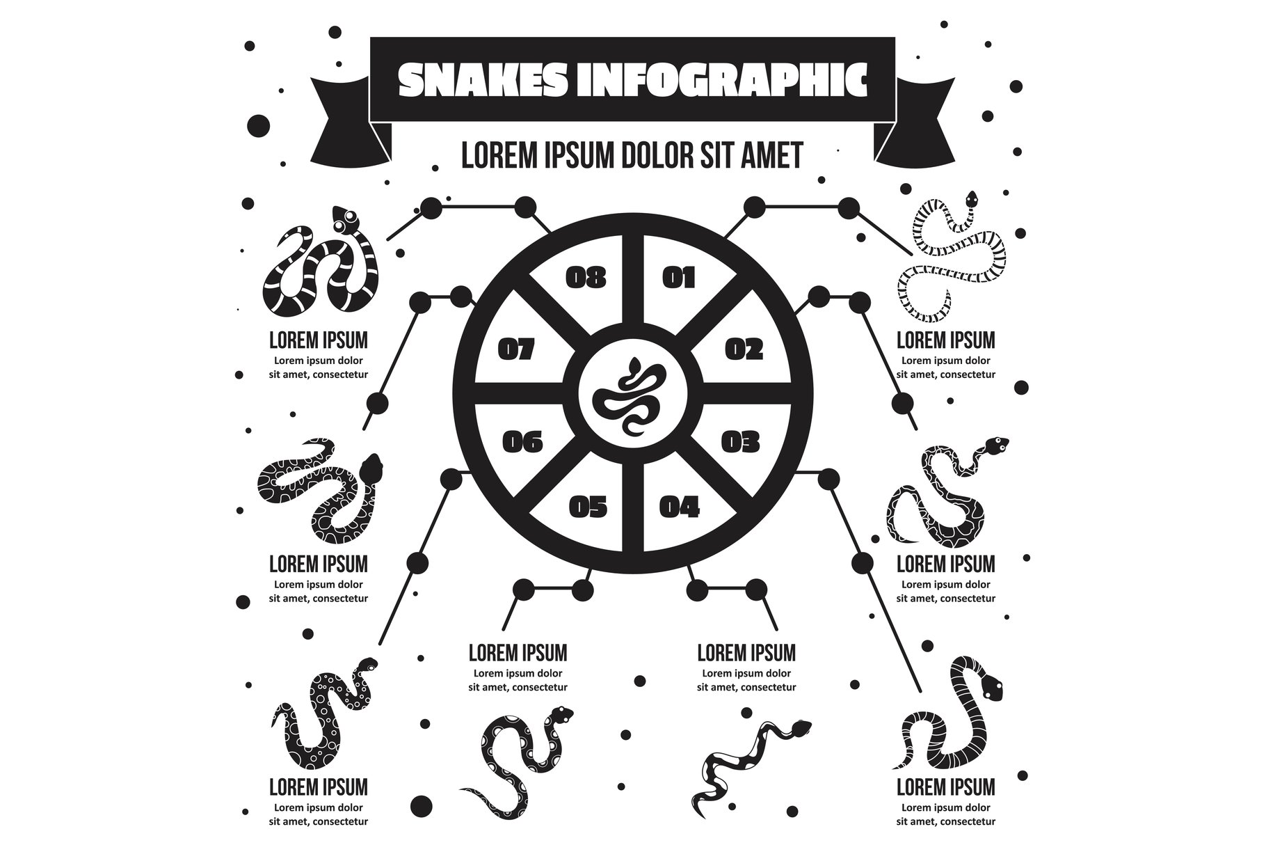 Snake infographic concept, simple style (357375) | Icons | Design Bundles