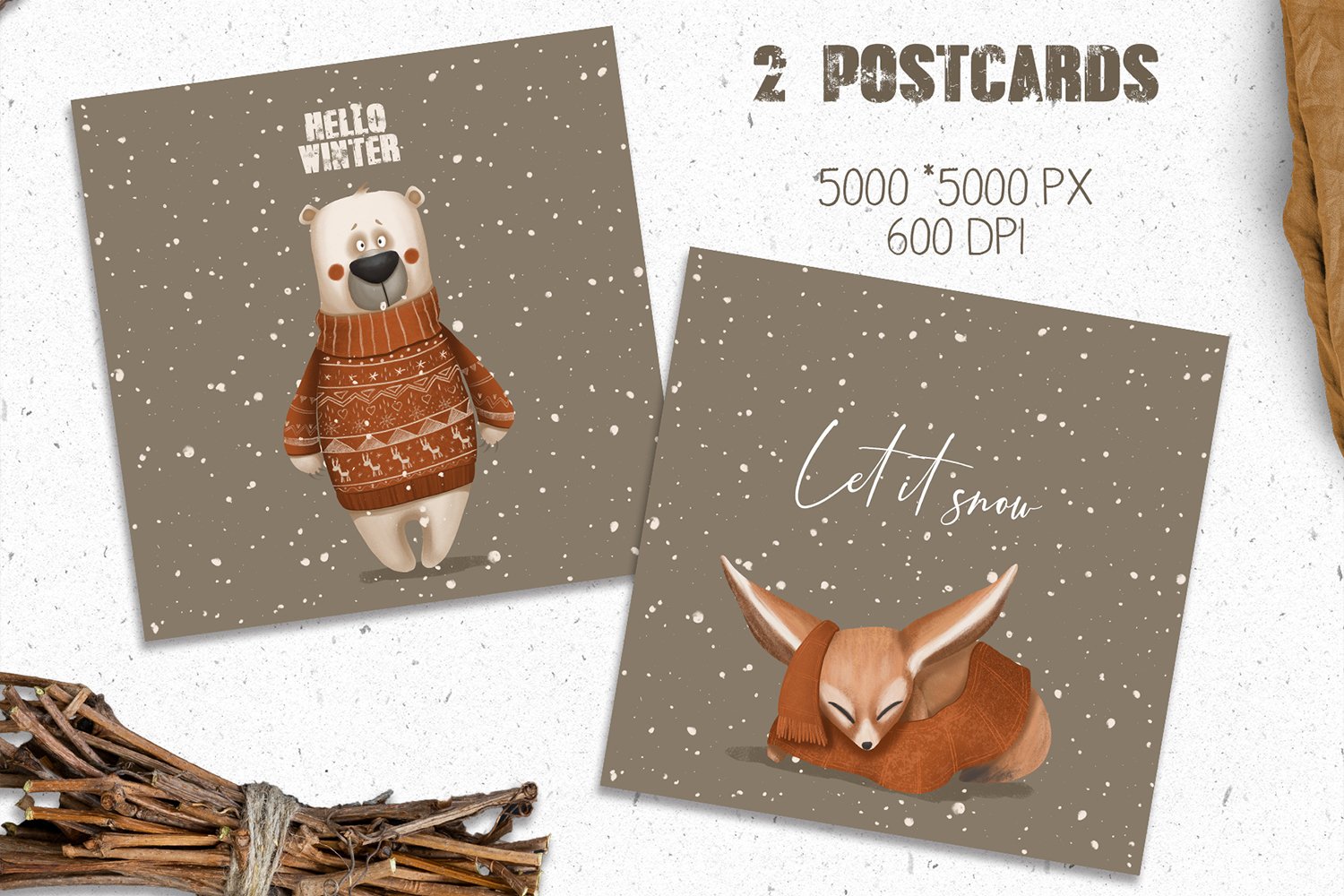 Woodland winter. Christmas set