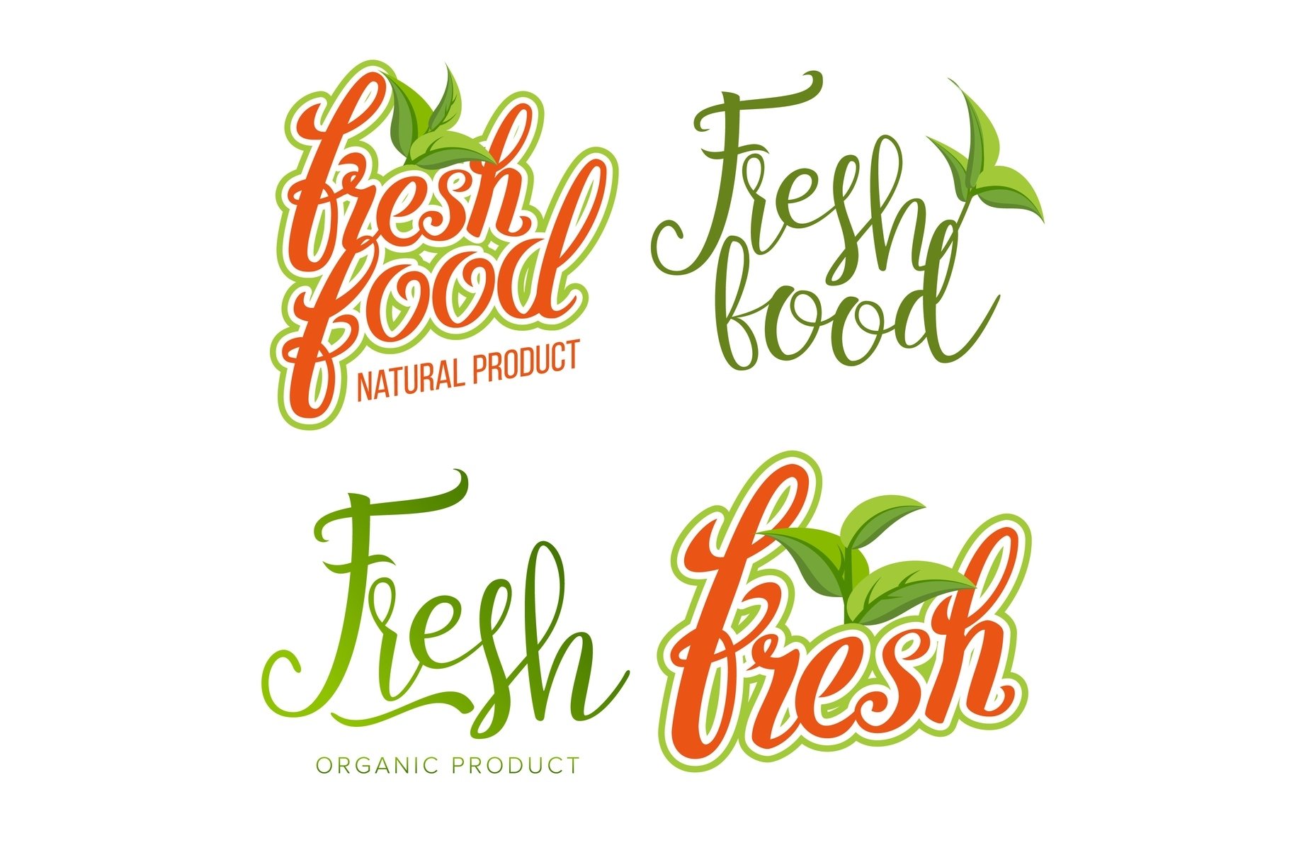 Fresh Food Sign Set Vector. Organic Food, Local Label, Fresh (674903 ...