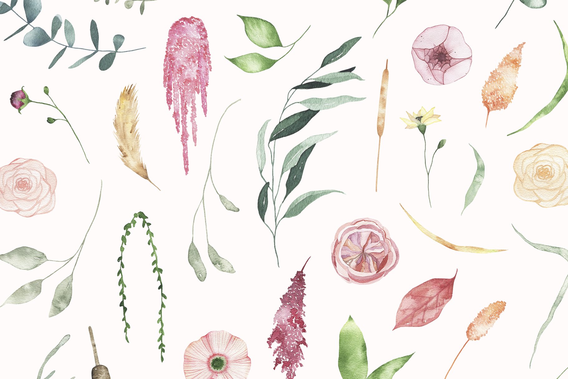 Valentines Day - watercolor floral clipart (431021) | Illustrations ...