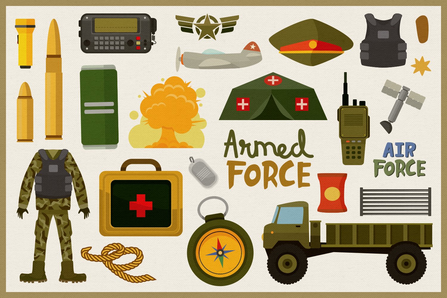Military Army Vector Clipart Pack