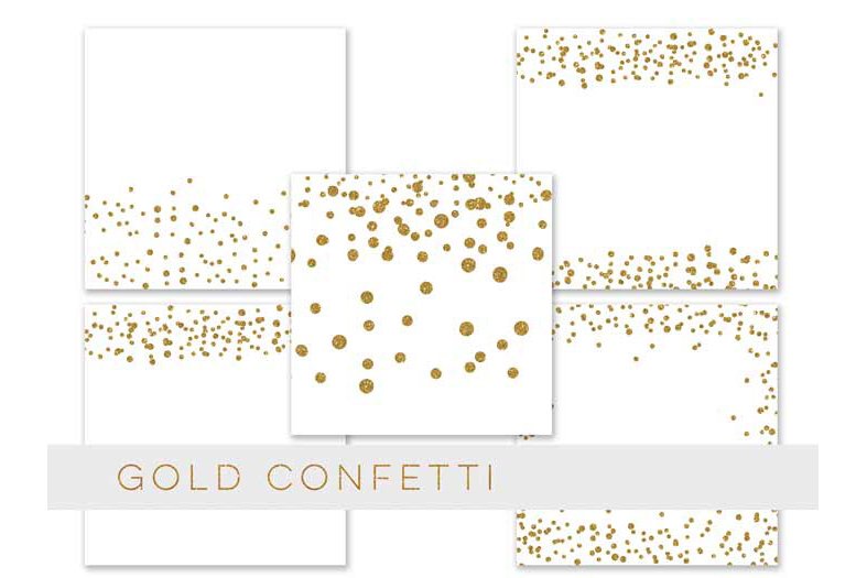 Confetti Clipart, Confetti Clip Art, Confetti Overlay, Black Gold ...