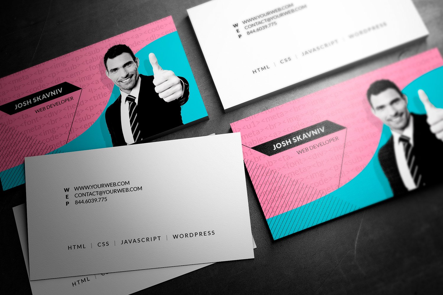 Web Developer Business Card - BC050 (82251) | Business Cards | Design ...
