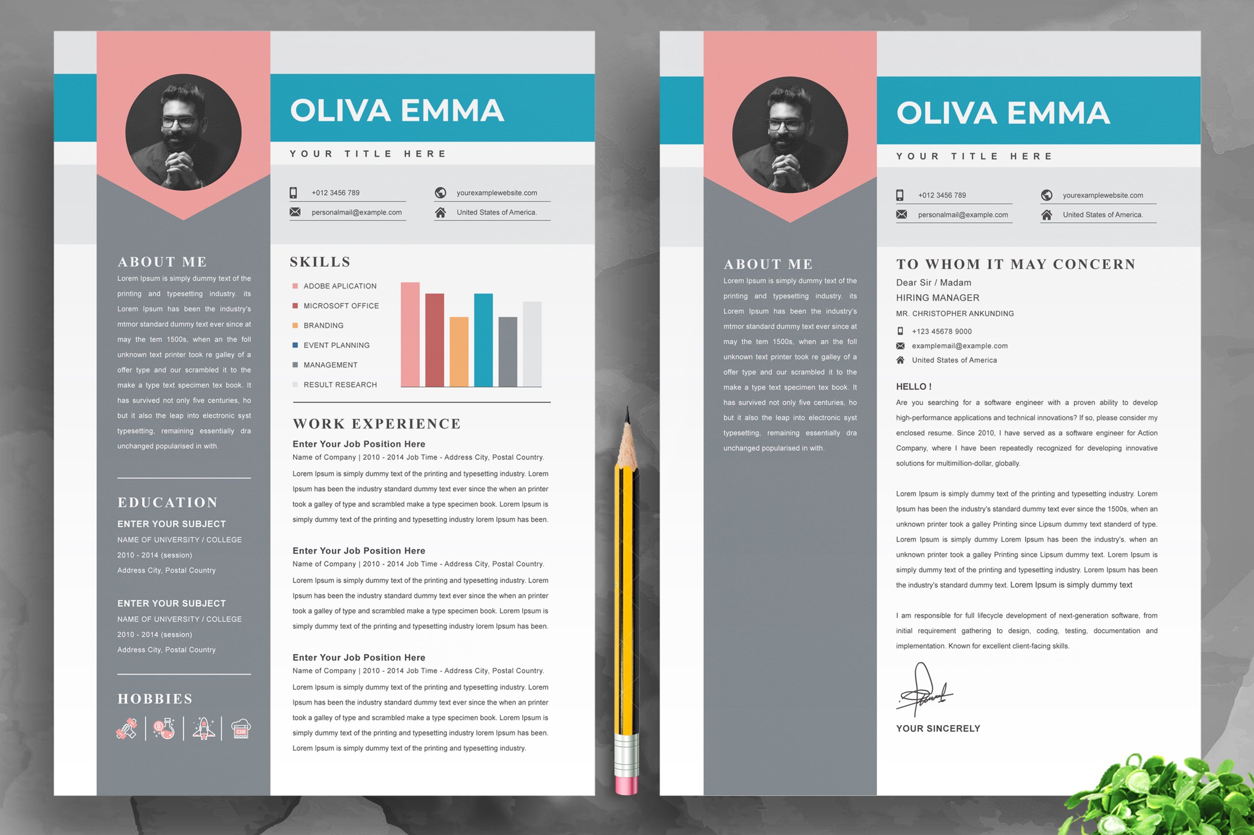Infographic Resume Template Ms Word 3 Page Resume Template CV Template