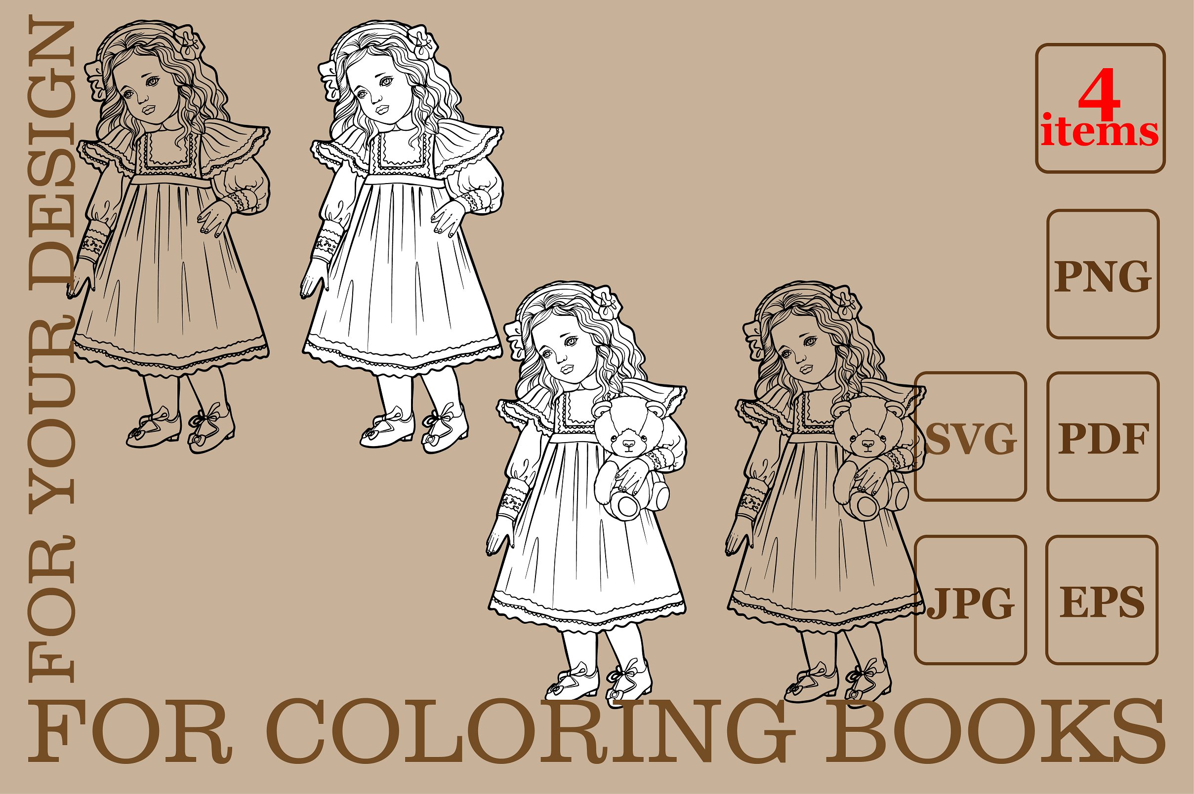 Vintage Doll Coloring Book [2025]