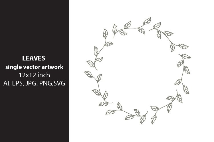 LEAVES FRAME- single vector artwork (1394884) | Elements | Design Bundles