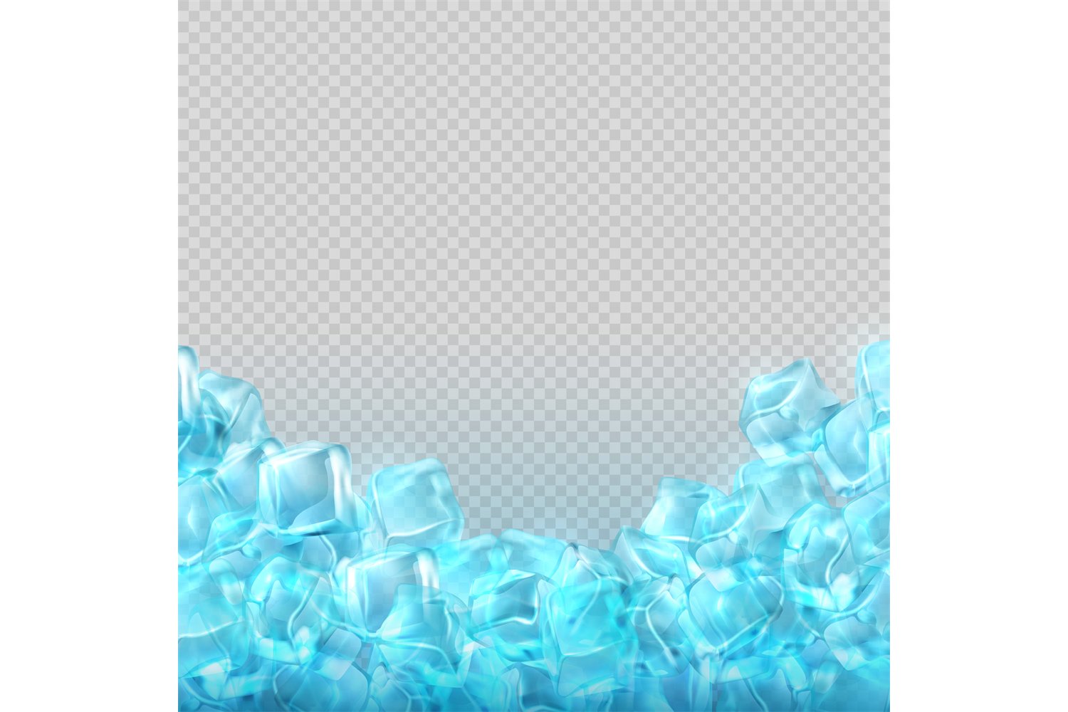 Realistic ice cubes isolated on transparent background. Vect (895731 ...