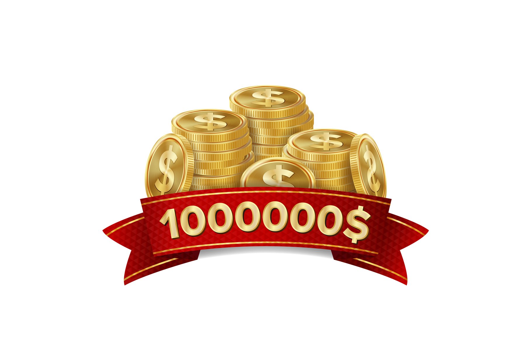 Jackpot Winner Casino Background Vector. Golden Coins (680590 ...