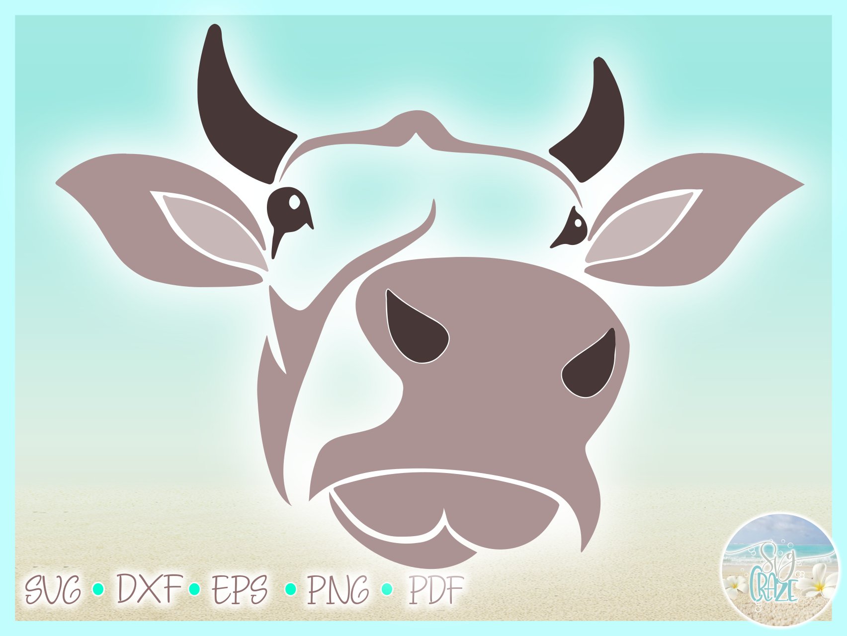 Cow Face Svg Dxf Eps Png Pdf Files For Cricut (204266) | SVGs | Design ...