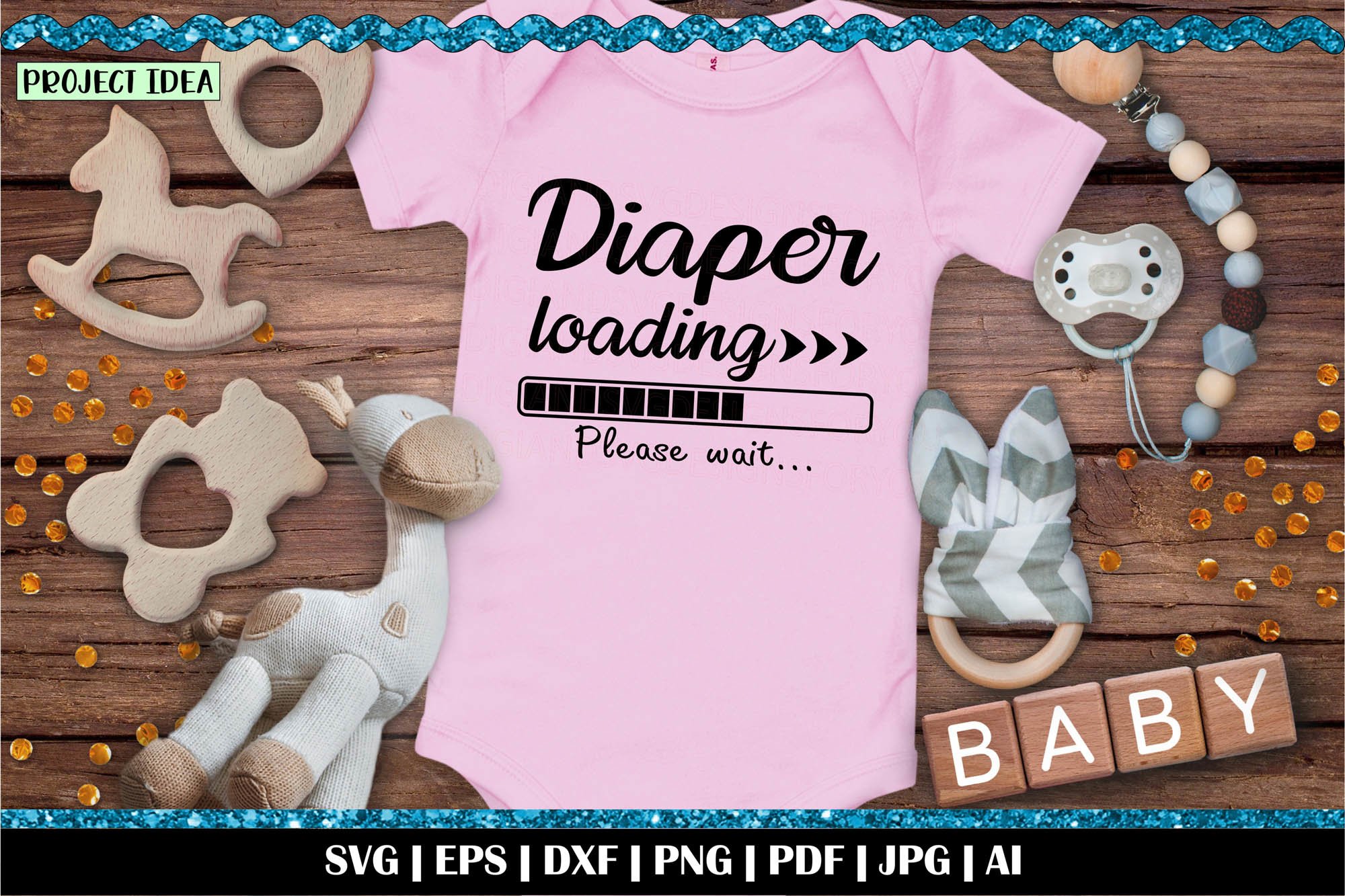 Diaper loading svg | Baby Shower Gift | Cute Baby Clothes (1145011 ...