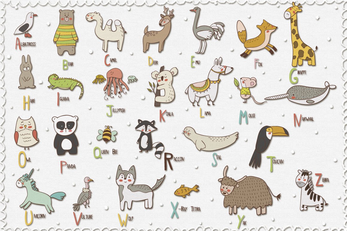 Cute animal alphabet