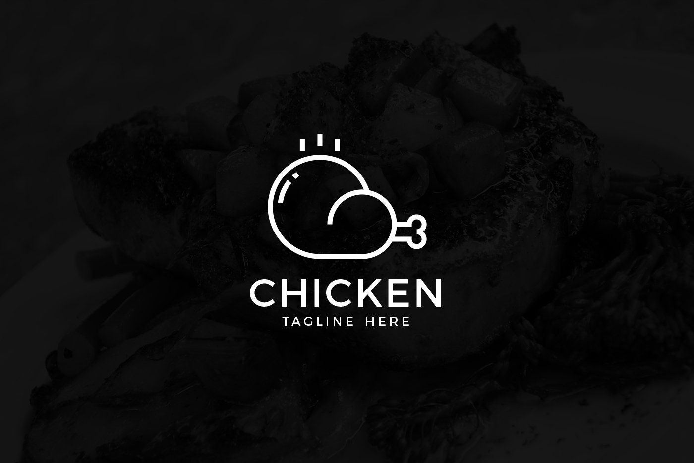 Roasted Chicken Food Meat Logo Template (722191) | Logos | Design Bundles