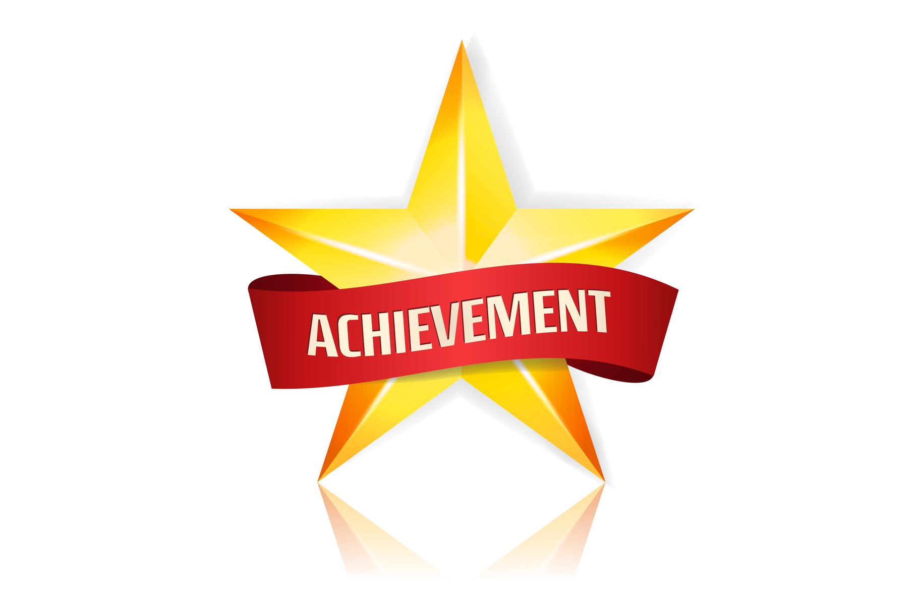 Achievement Vector Star With Red Ribbon (653421) | Illustrations ...