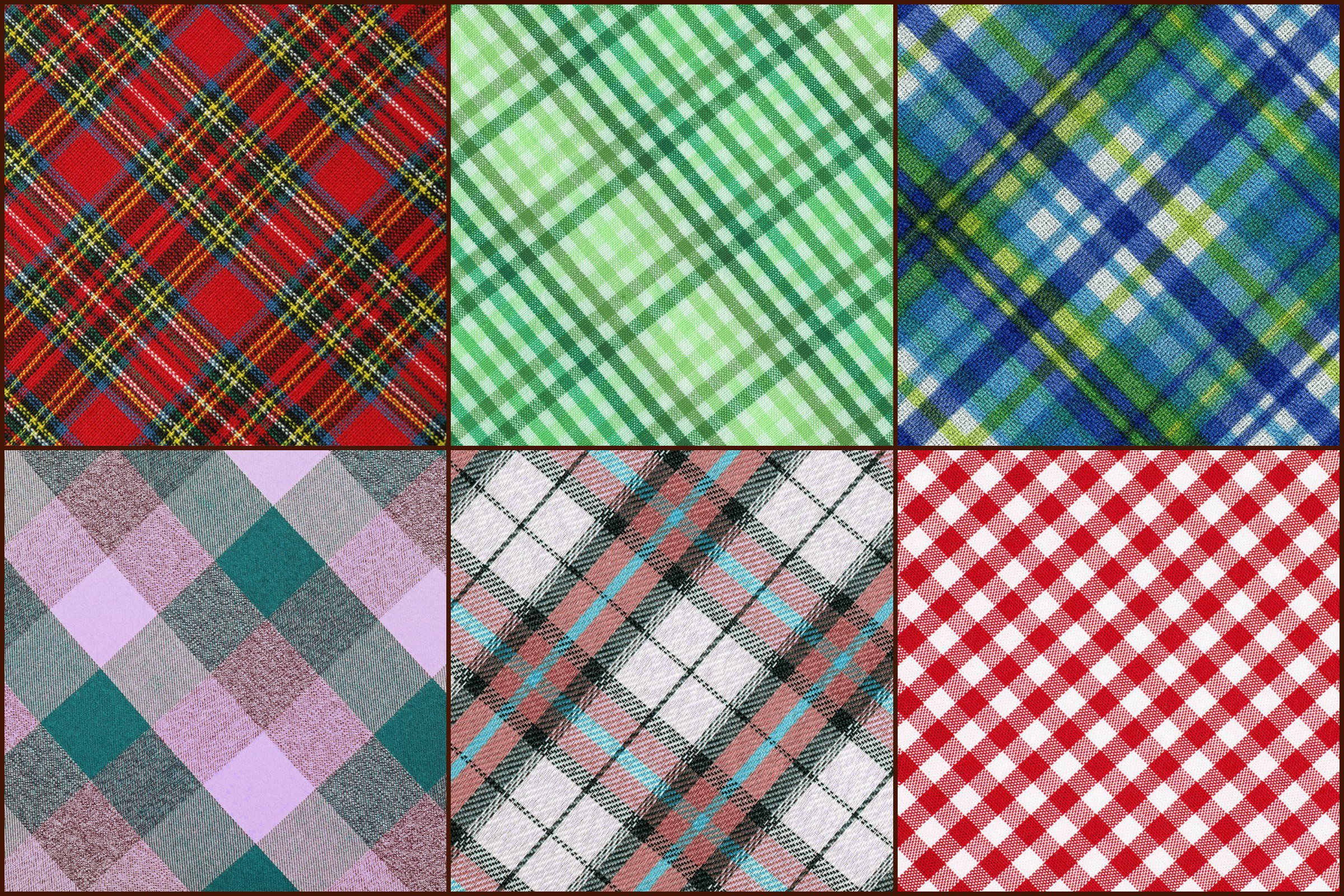 Tartan Fabric Textured Digital Papers (564656) | Illustrations | Design ...