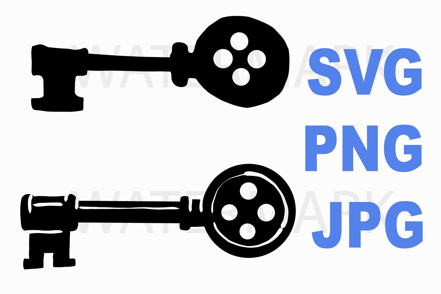 Key with Button Handle- SVG JPG PNG (127304) | Illustrations | Design ...