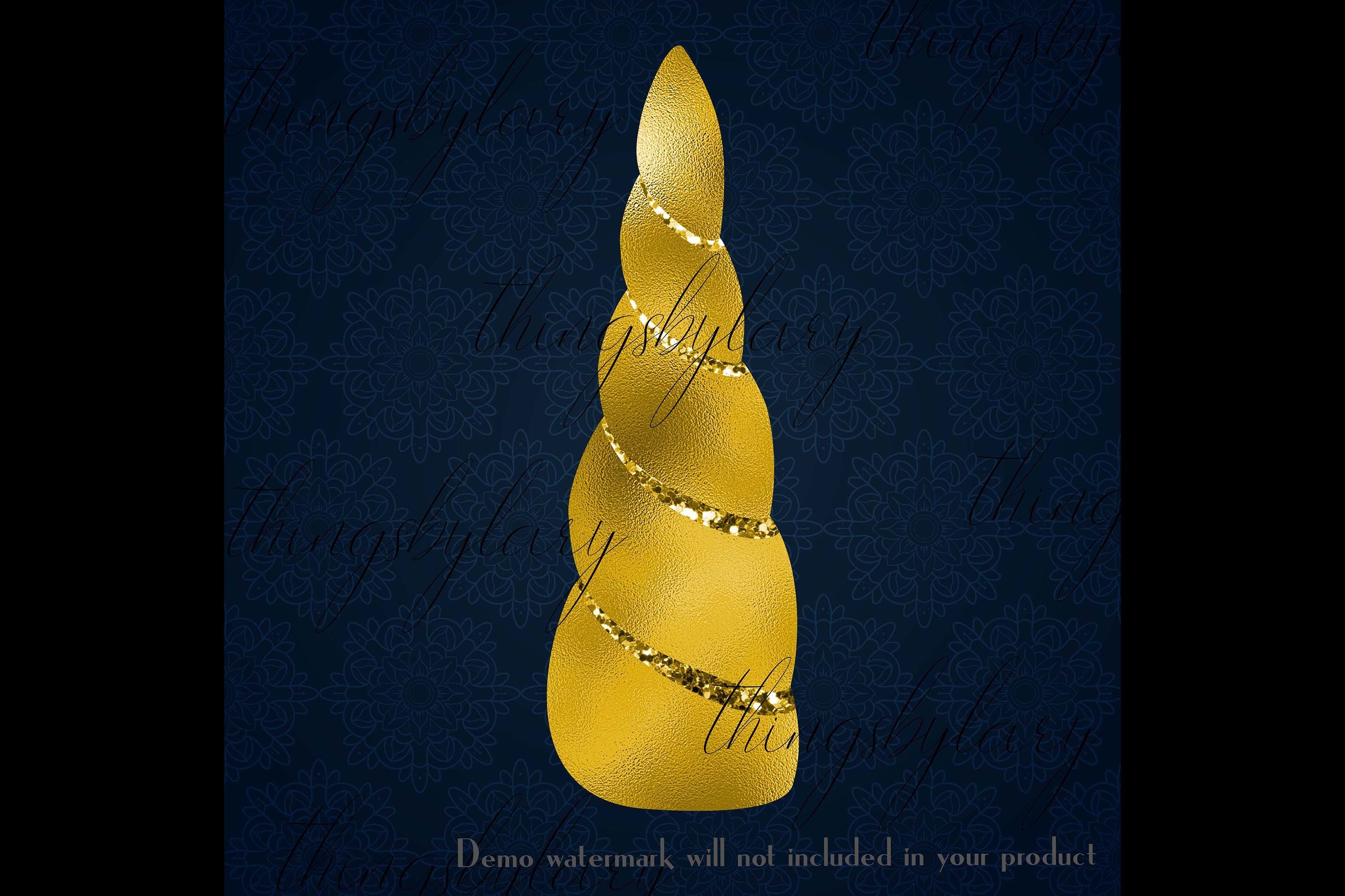 100 Foil Glitter Fantasy Magical Unicorn Horn Clip Arts PNG (274899 ...