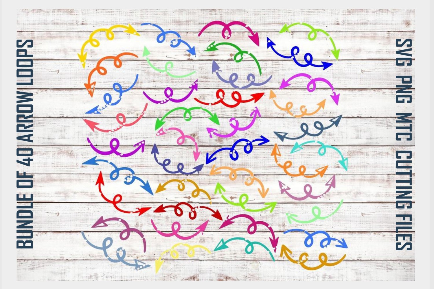 Arrow Loop Design BUNDLE of 40 SVG Cut File Embellishment (197109 ...