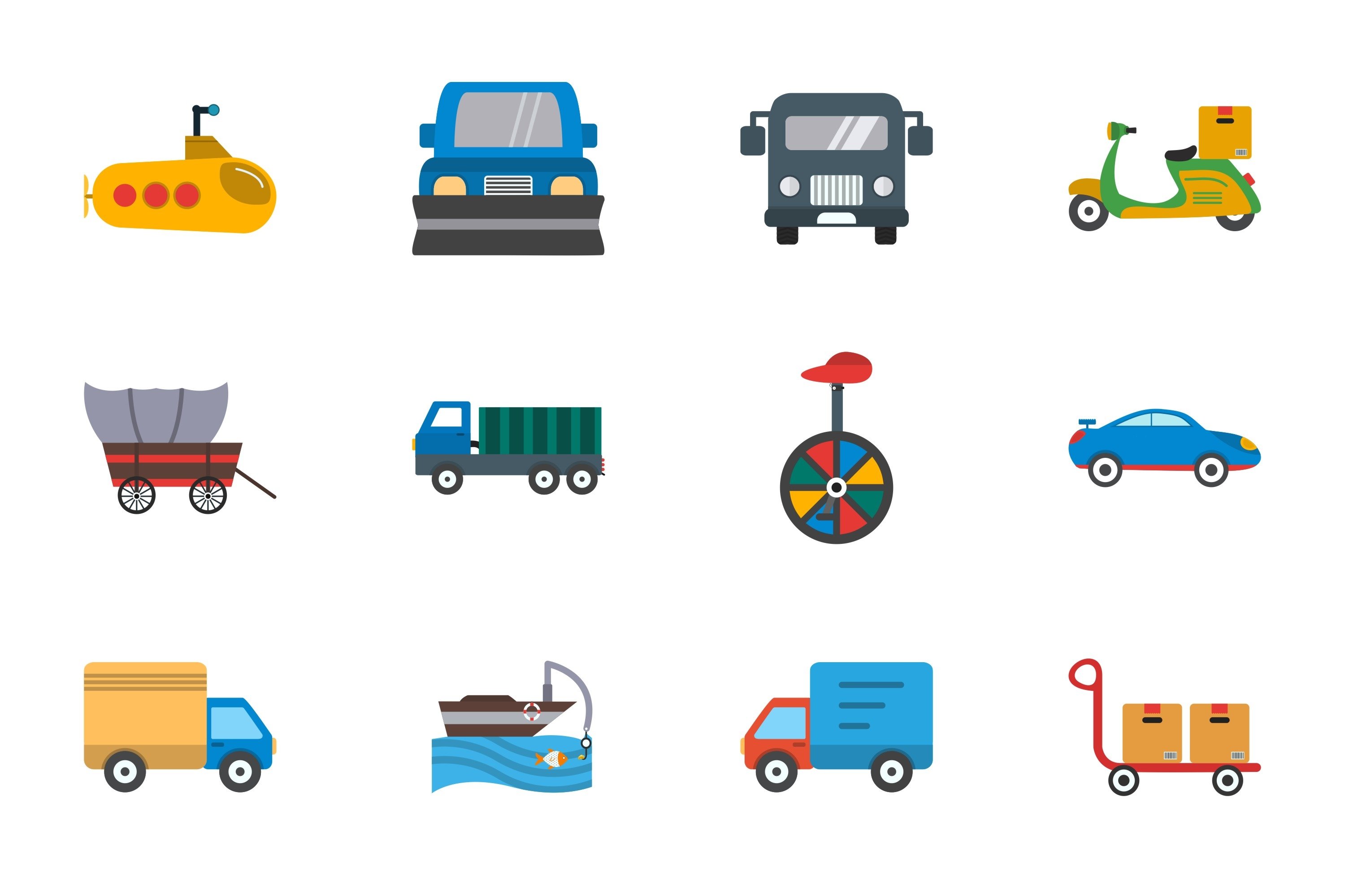 Set Of Transport Icons (450512) | Icons | Design Bundles