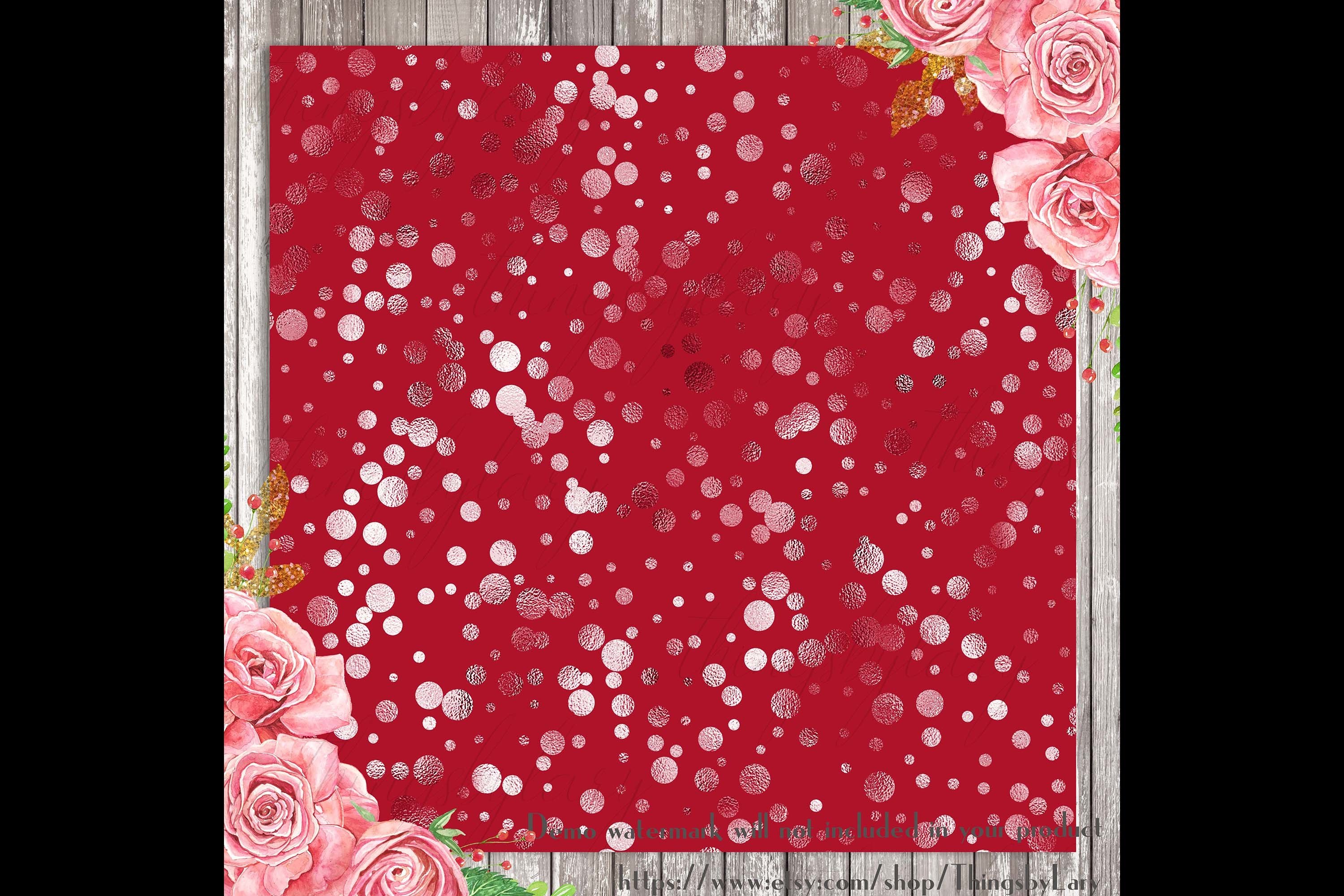 100 Seamless Color Metallic Foil Confetti Digital Papers (245413 ...