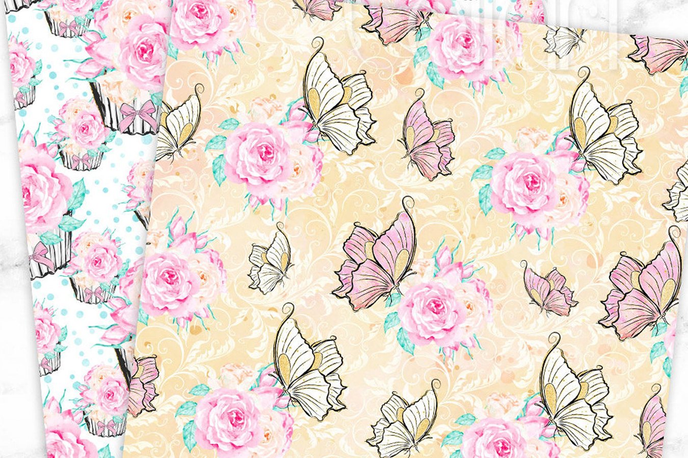 Friends Digital Paper, Floral Paper Pack, Best Friends (777176 ...