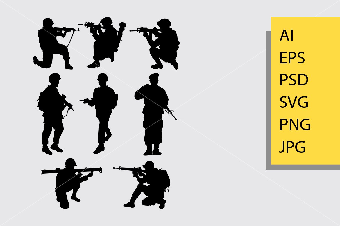 Military silhouette (511518) | Illustrations | Design Bundles