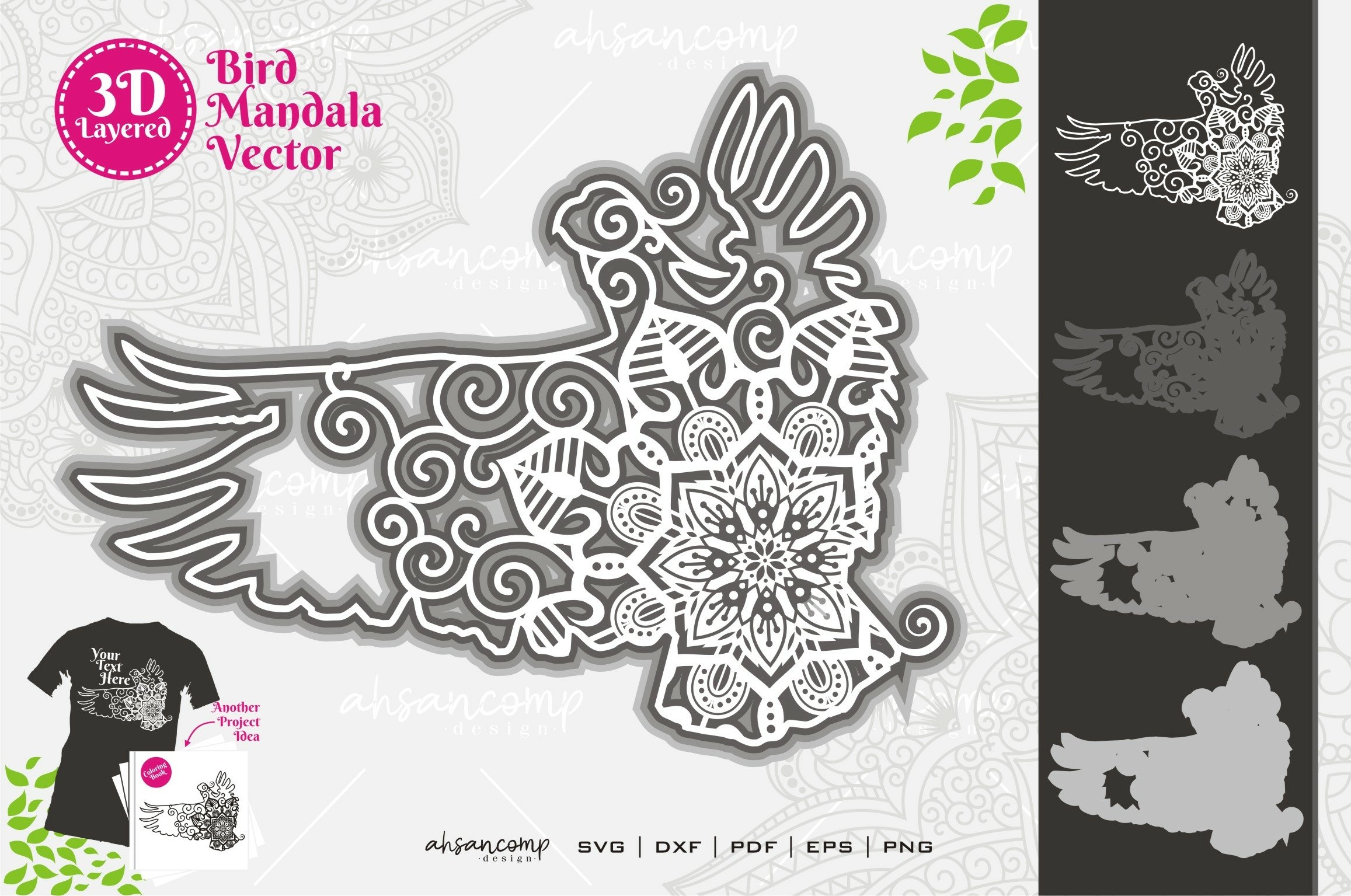 Cockatoo Mandala #7 SVG 3D Layered (1300439) | SVGs | Design Bundles