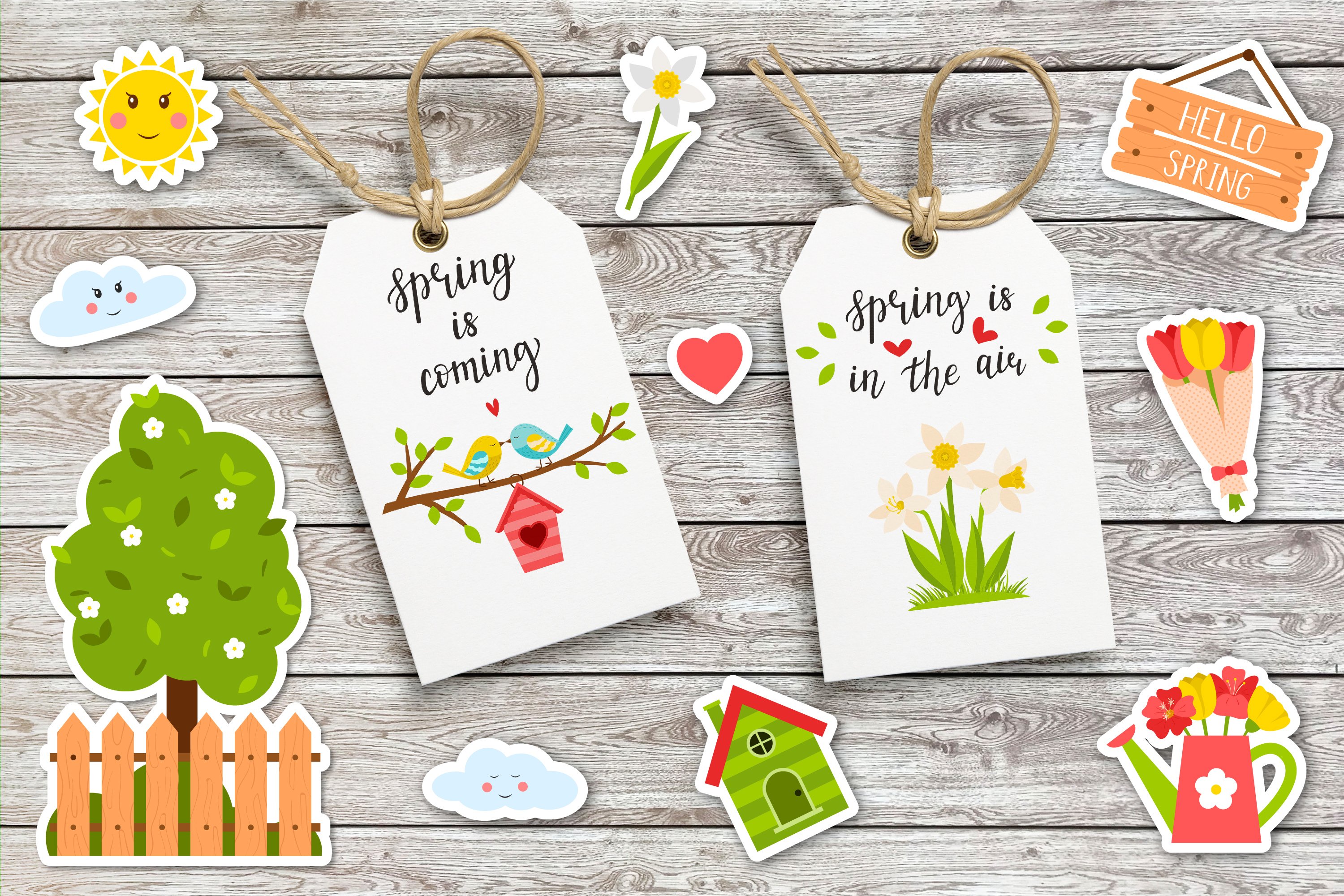 Spring. Collection of design elements (1255639) | Elements | Design Bundles