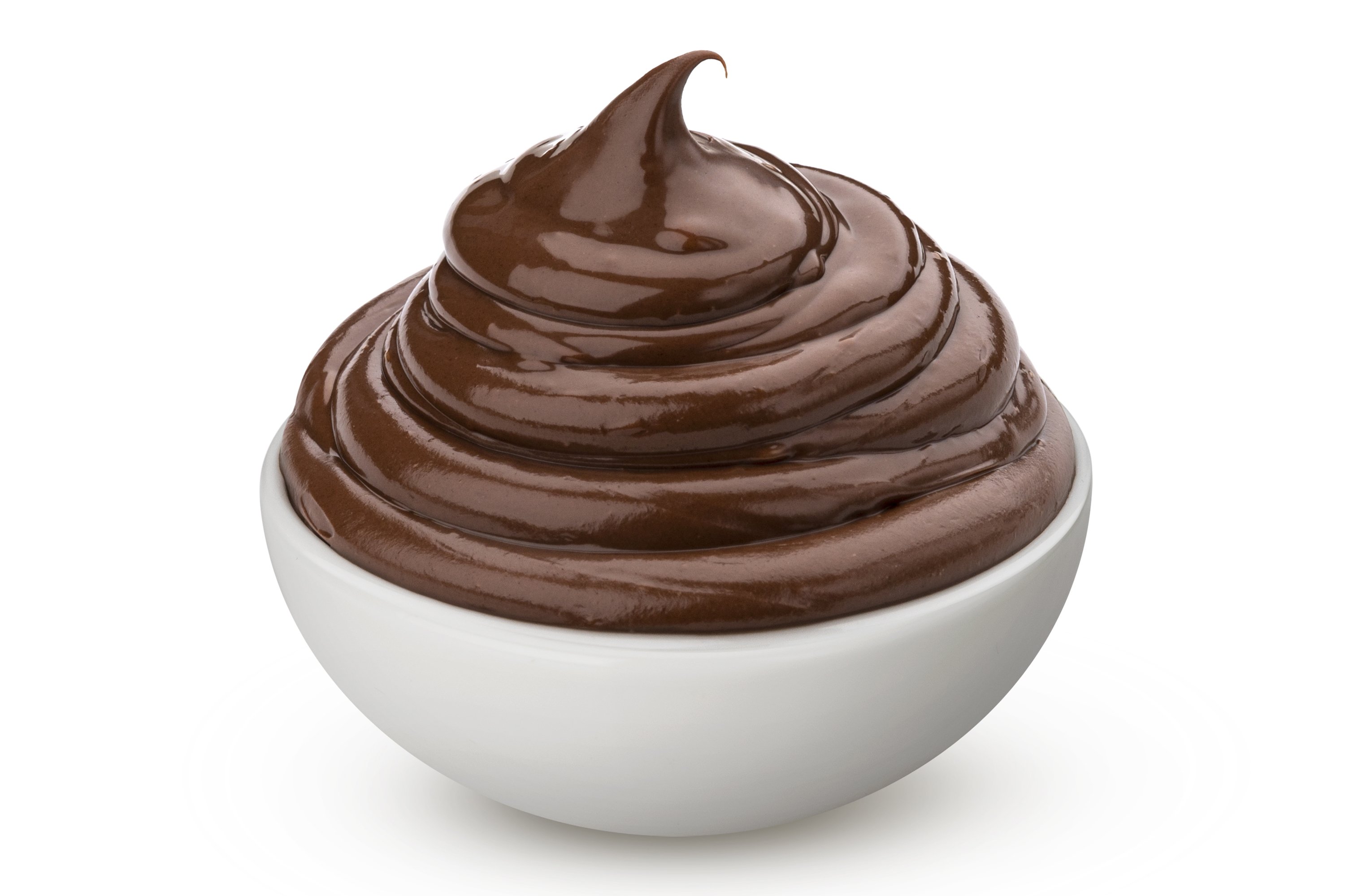 Bowl of chocolate cream isolated on white background (576396) | Food ...