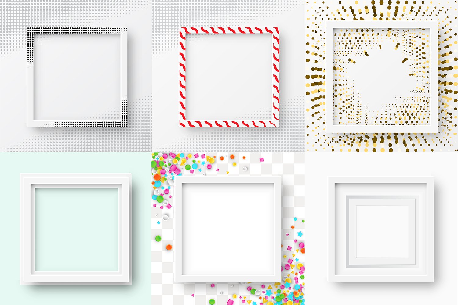 3d Vector Realistic Square Frame (1356111) | Vectors | Design Bundles