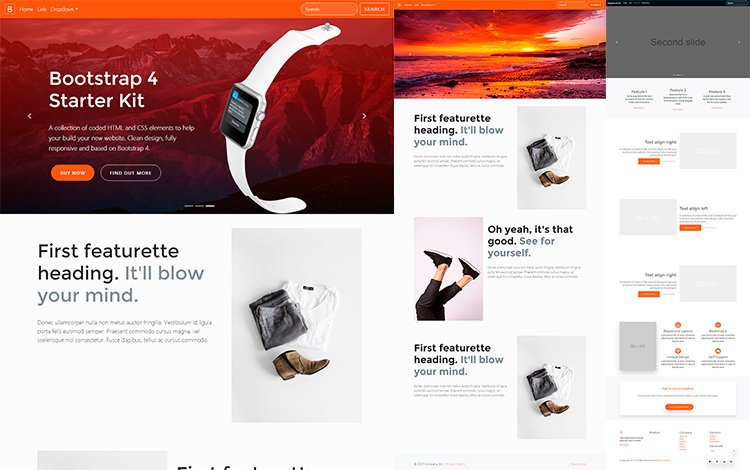 Bootstrap 4 Starter Kit Pro (67590) | Websites | Design Bundles