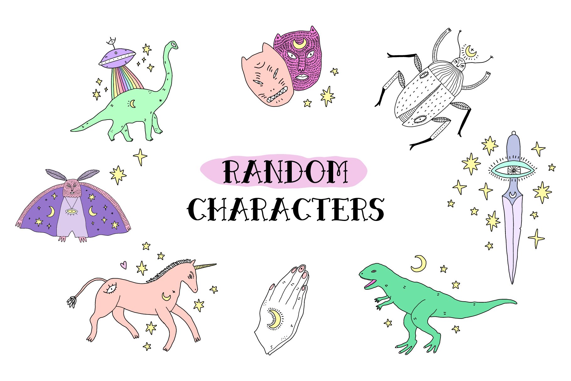 Random Vector Characters Set (300553) | Illustrations | Design Bundles