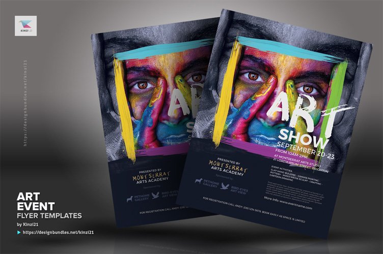 Art Event Flyer Templates (727650) | Flyers | Design Bundles