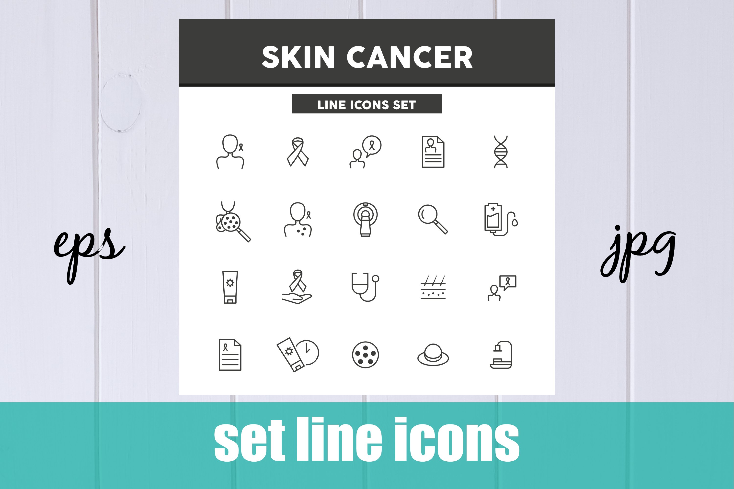 Skin Cancer line icons vector bundle, graphic EPS (676428) | Icons ...