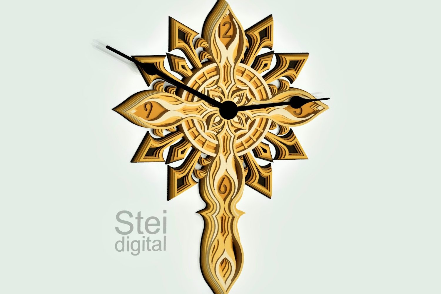 Cross Wall Clock design dxf, Cricut svg, laser cutting file. (1129282 ...