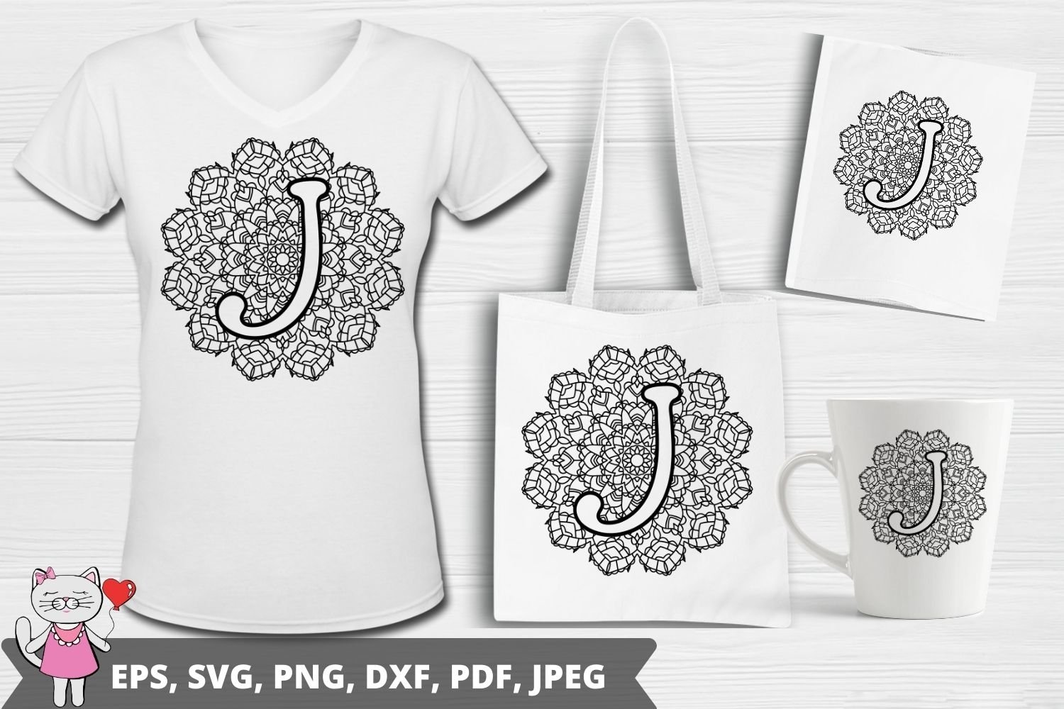 Monogram J Svg, Initial Monogram Svg (1143033) | Monograms | Design Bundles