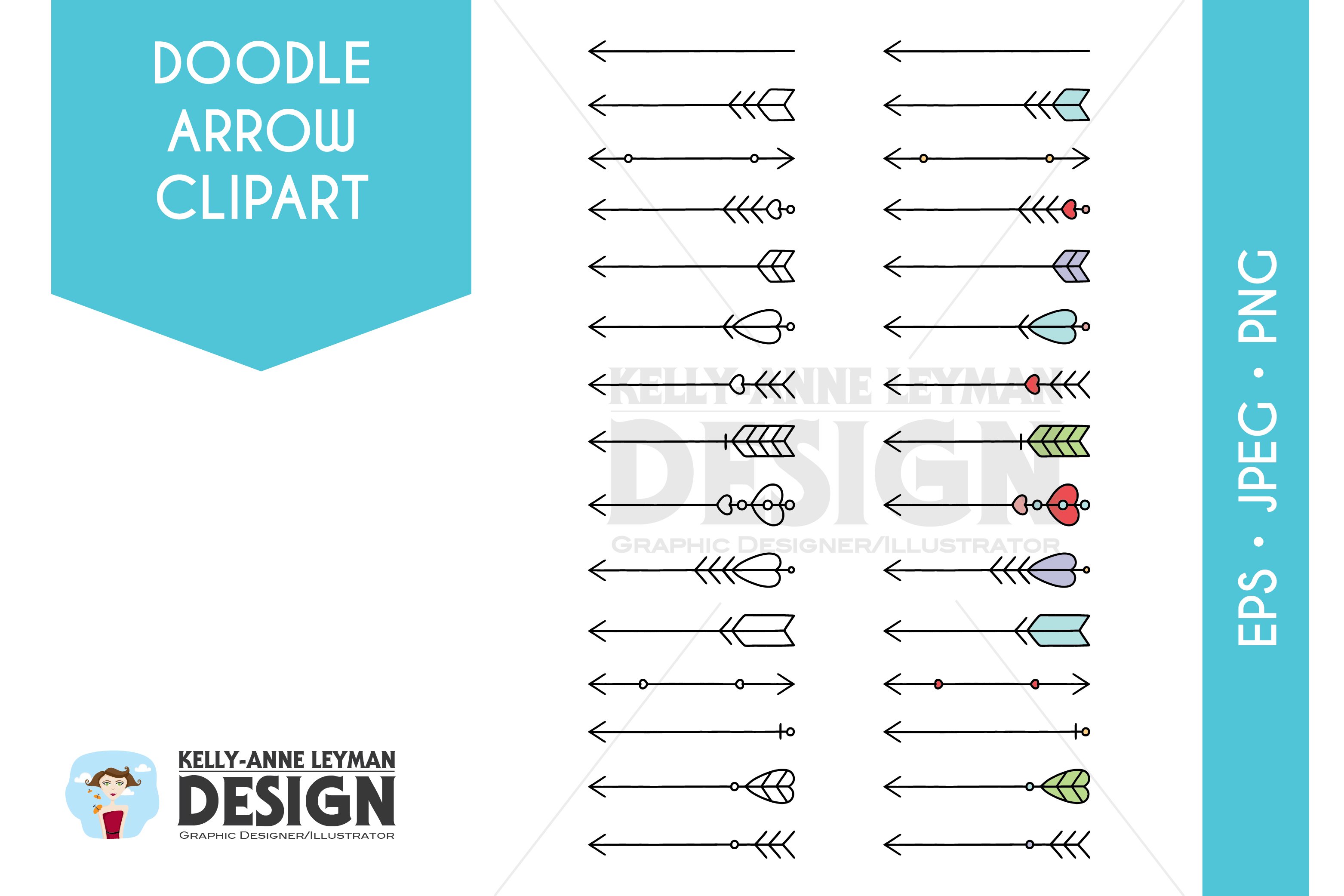 Arrow Clipart, Doodle Digital Arrows Clipart, Clip Art Set (87642 ...