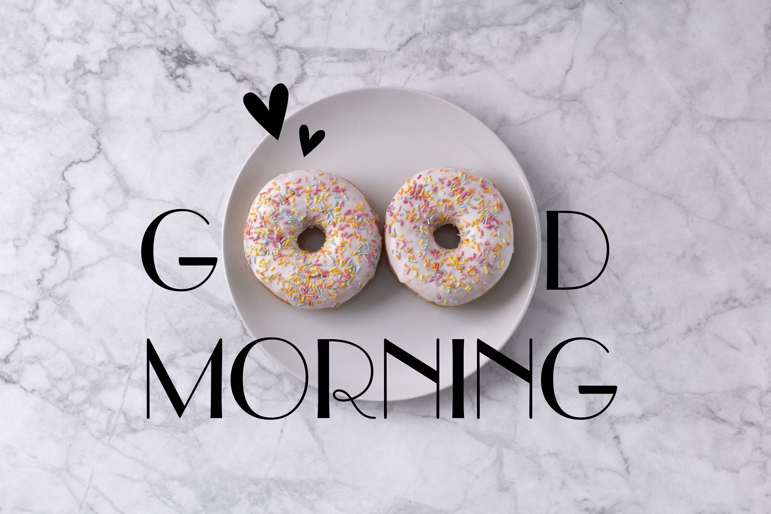 Good morning greeting with two donuts (642397) | Conceptual | Design ...