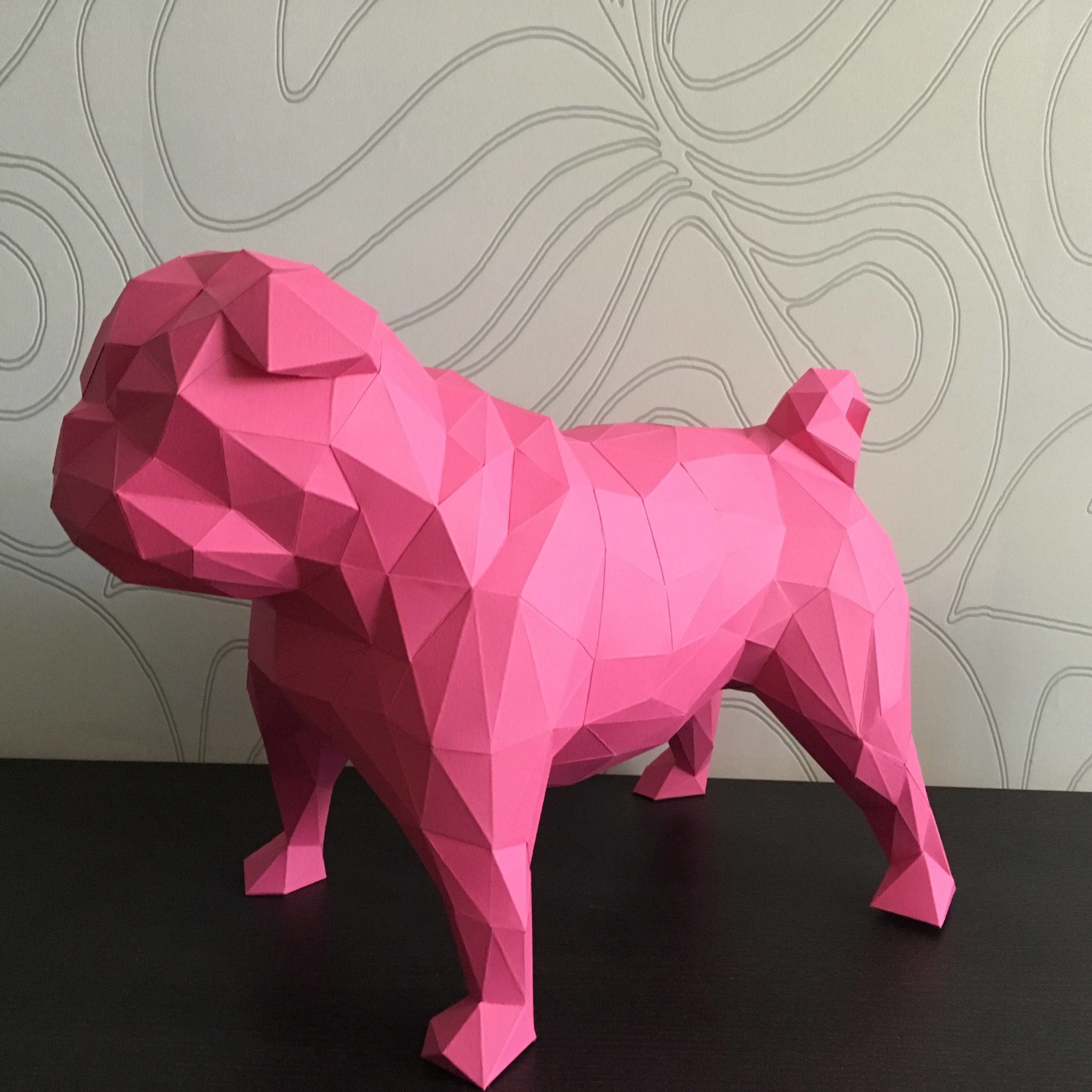 Pug Dog Papercraft, Paper Pug, Dog Statue, Puppy Pug, Paper Animals ...