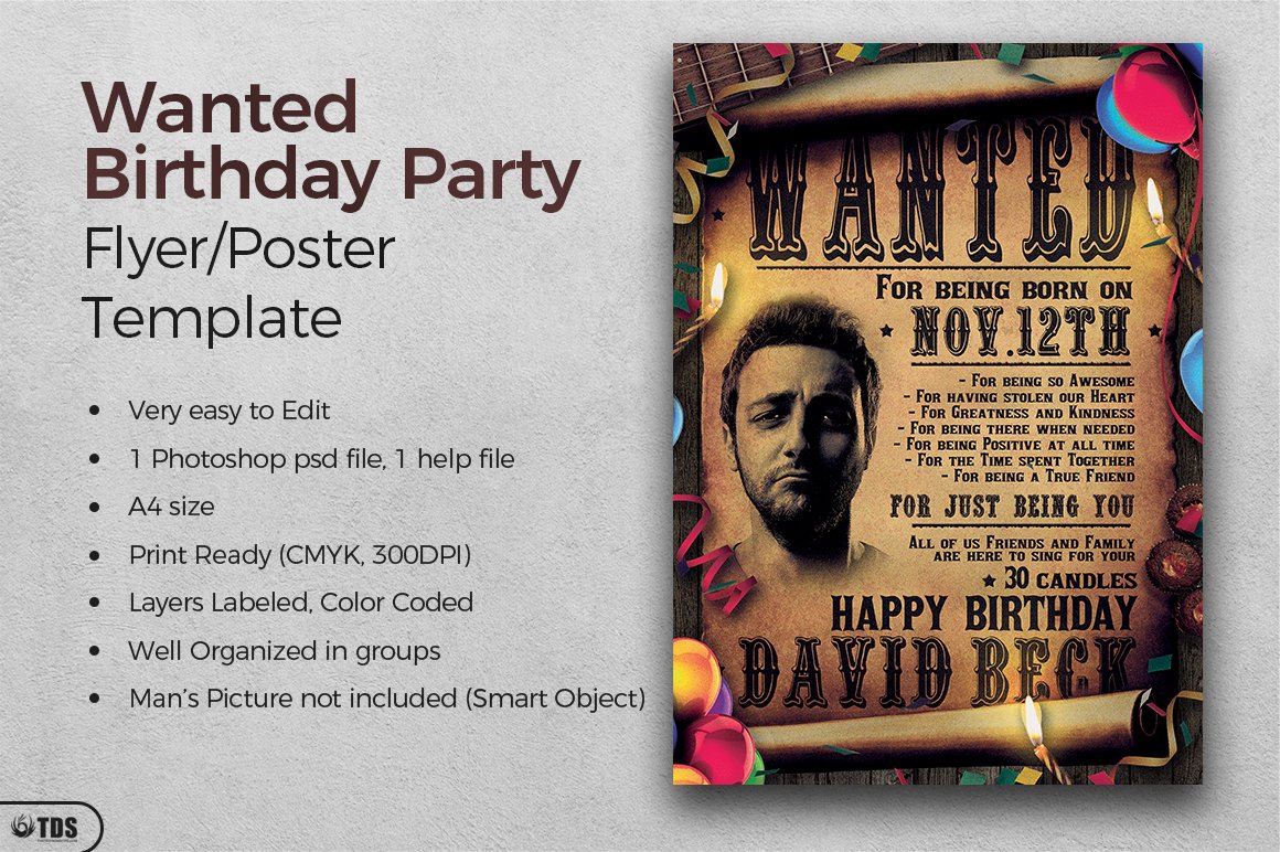 Birthday Wanted Poster Template