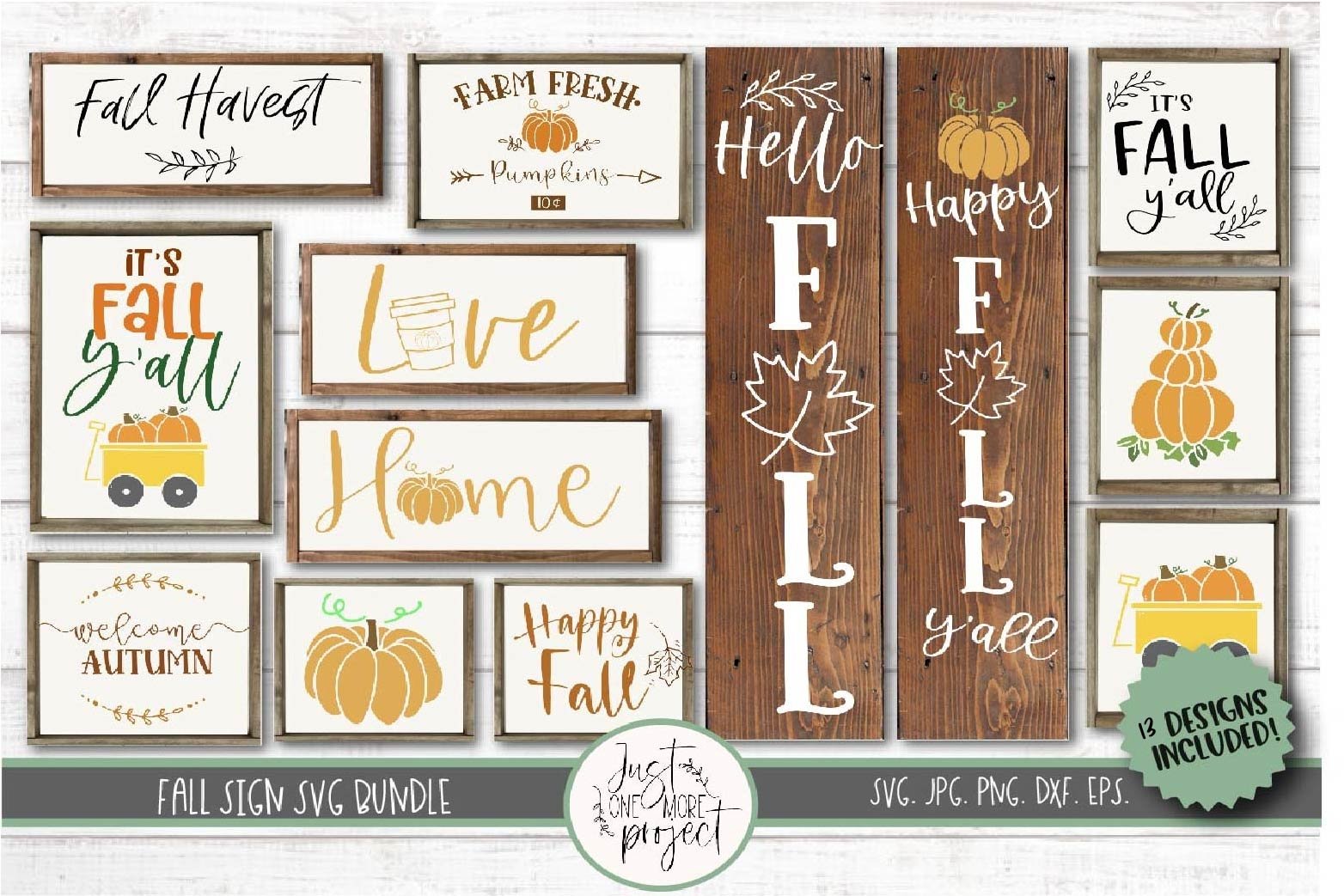 Fall Sign SVG Bundle, Fall Signs, Hello Fall SVG (809541) | Cut Files ...