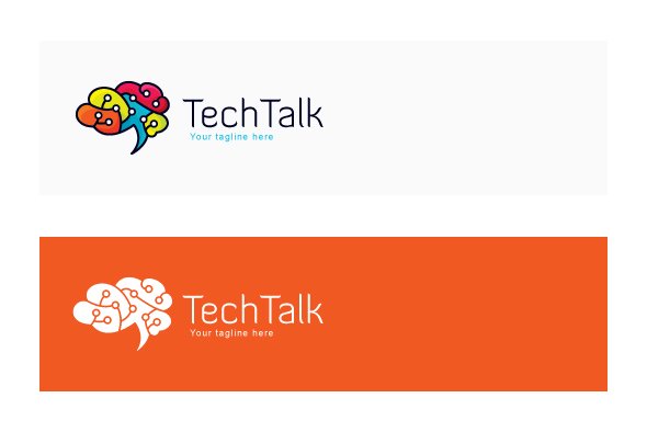 Tech Talk - Technical Brain Logo Design Template for Artific (26410 ...