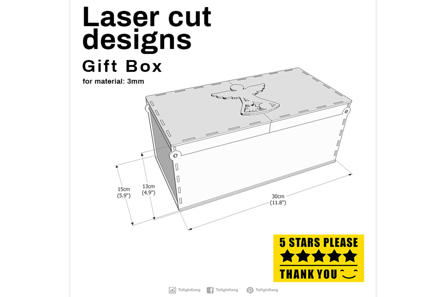 Gift Box - Laser cutting File (512414) | Cut Files | Design Bundles