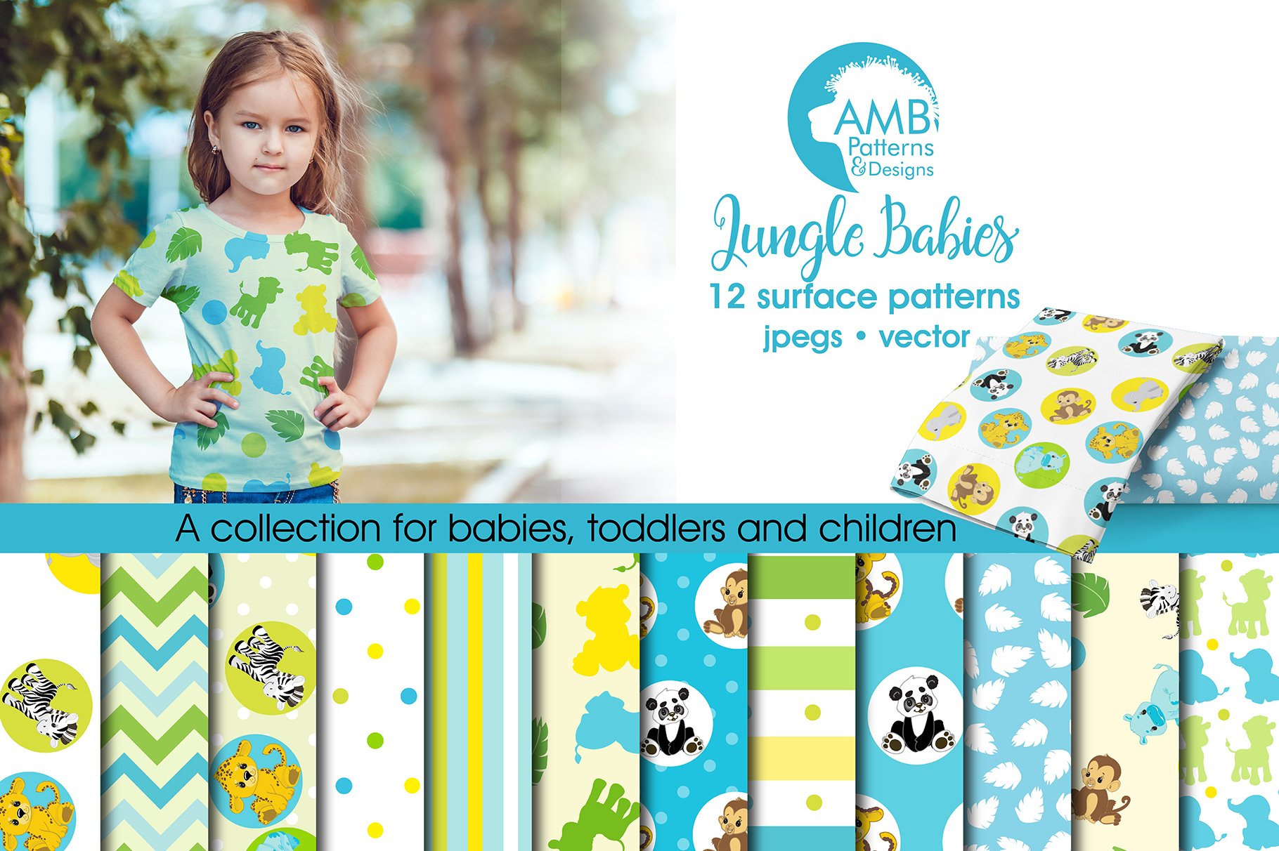 Jungle Babies patterns, Jungle papers AMB-599 (109226) | Patterns ...