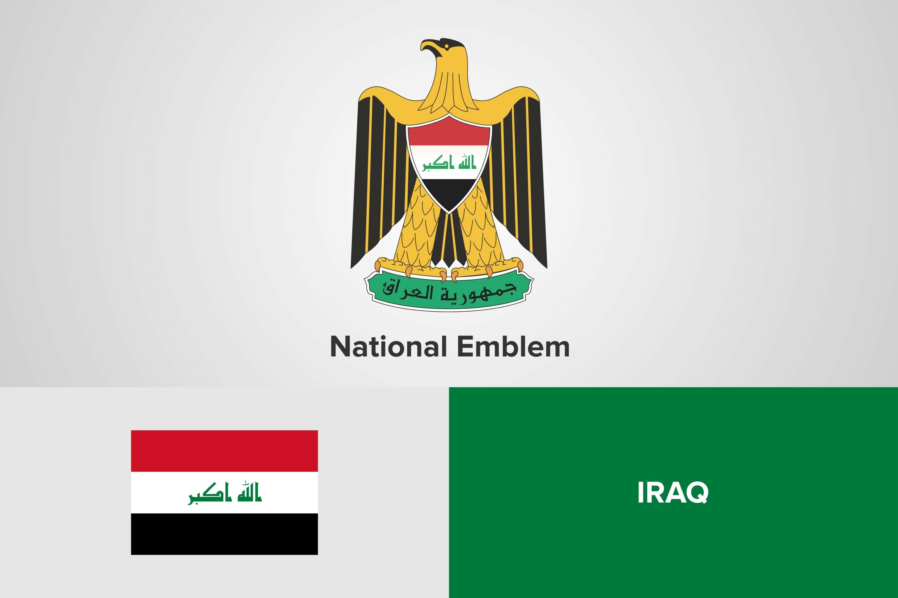 Iraq National Emblem & Flag Template (1287879) | Illustrations | Design ...