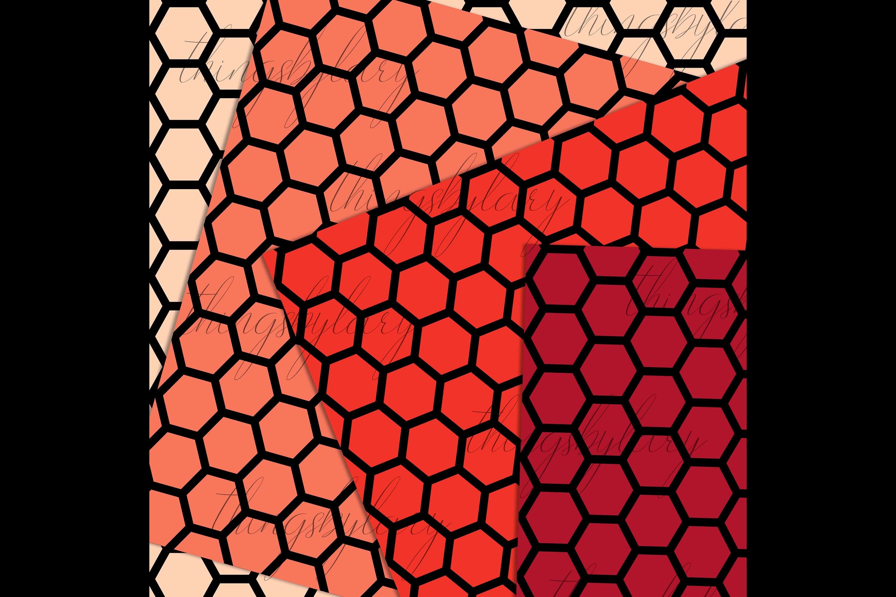 100 Seamless Black and Solid Honeycomb Bee Pattern Papers (453748 ...