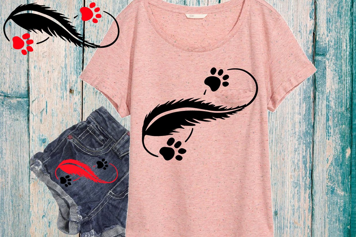 Pet Love Infinity SVG, dog Puppy paw Feather 762S (75997) | SVGs ...